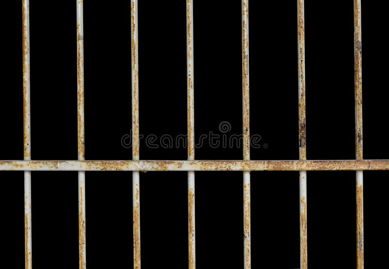 Steel Cage Have Rust Isolate on Black Background Stock Image - Image of ...