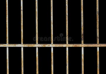 Steel Cage Have Rust Isolate on Black Background Stock Image - Image of ...