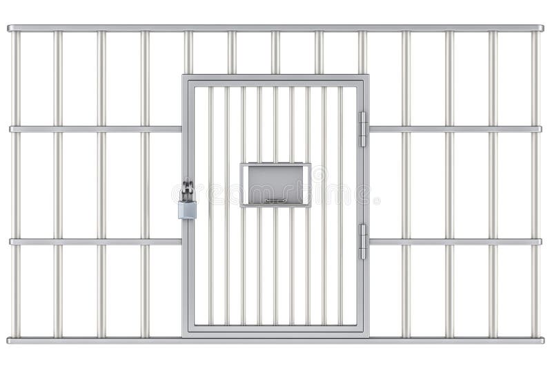 Steel Cage, Prison Cell. Front View, 3D Rendering Stock Illustration ...