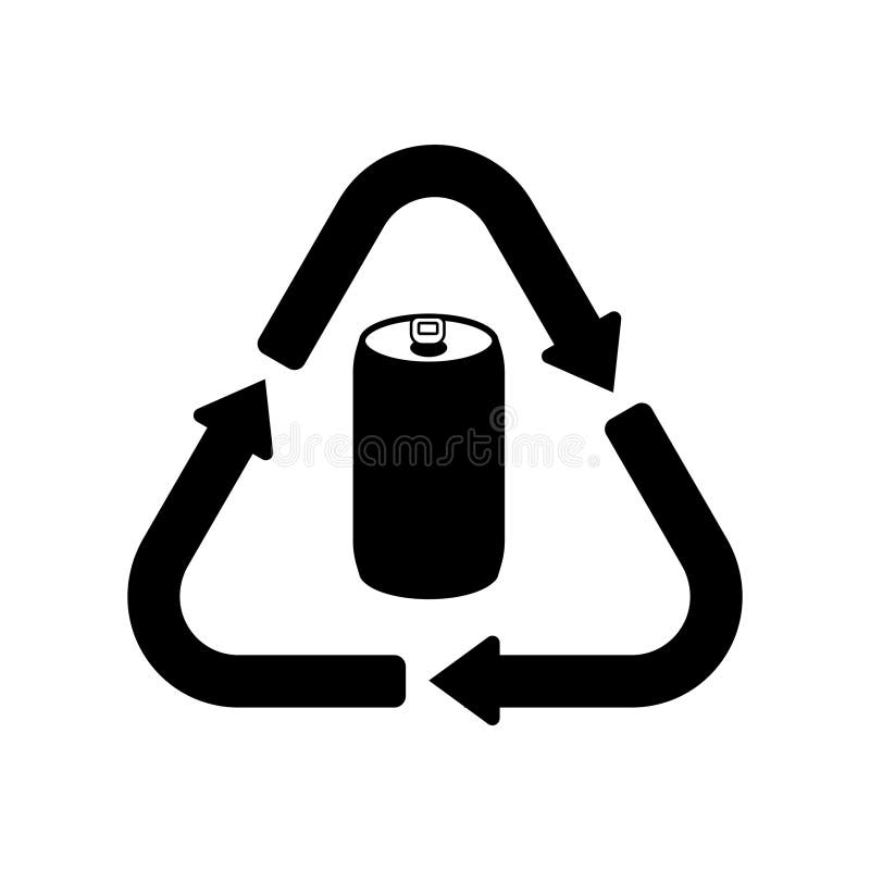 Steel Can (aluminum Can) Recycling Icon Illustration Stock Vector ...
