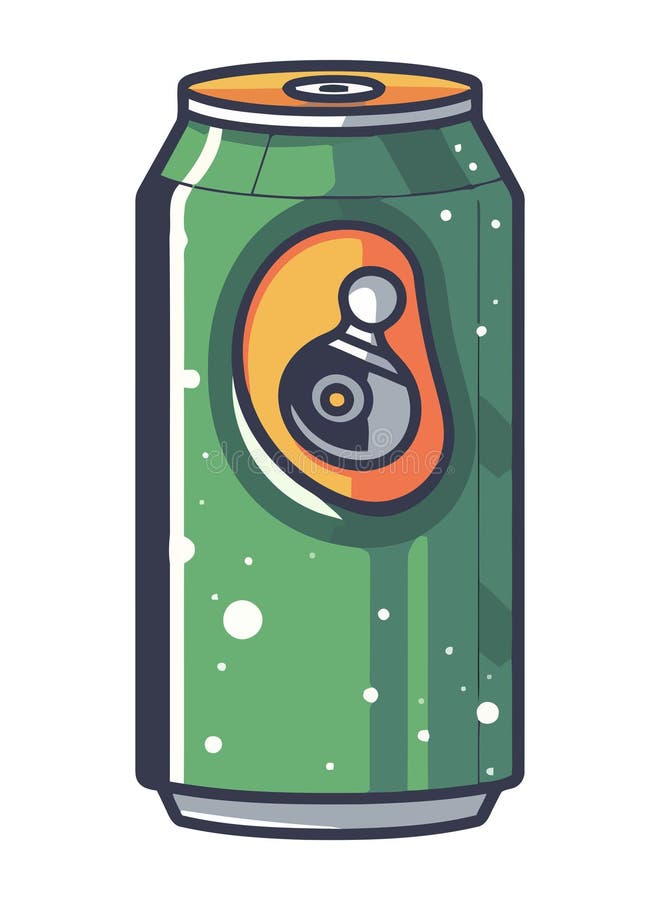 Steel can of ice cold beer stock vector. Illustration of water - 277571404