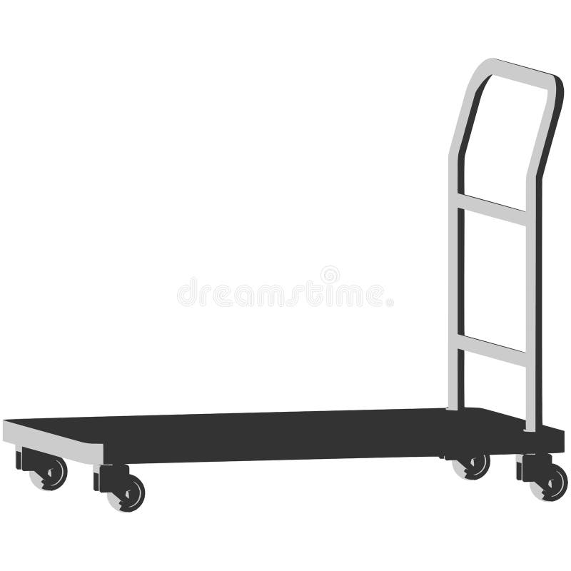 Steel Cart Vector. Platform Truck Stock Vector - Illustration of ...