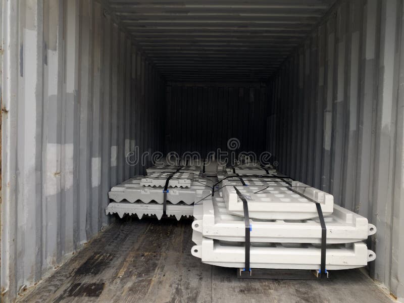 Steel Castings Stacked in Freight Container. Stock Image - Image of ...