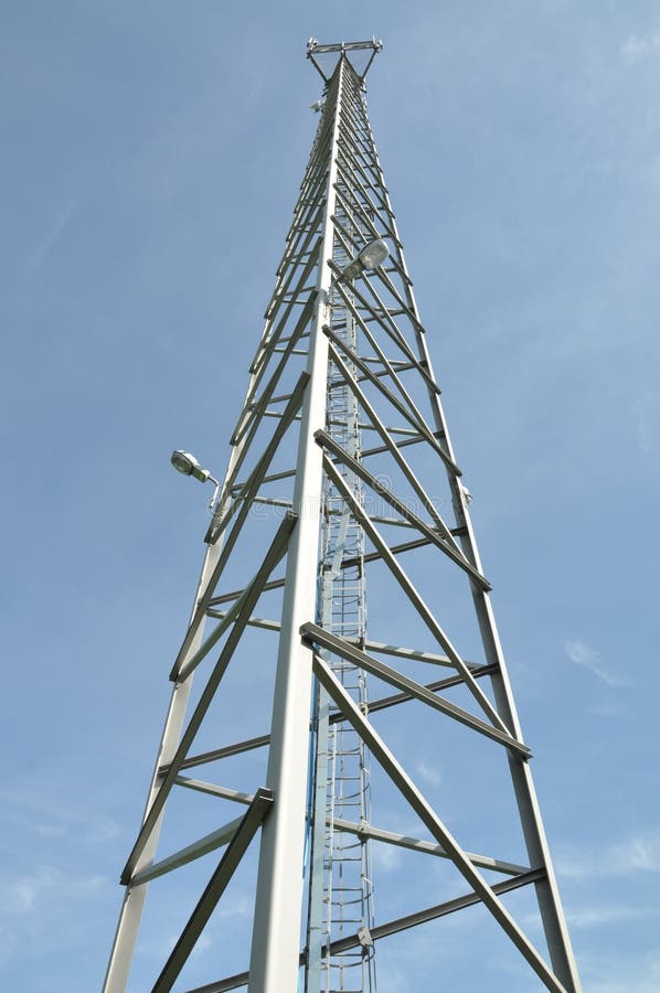 Steel cell phone tower stock photo. Image of frame, infrastructure ...