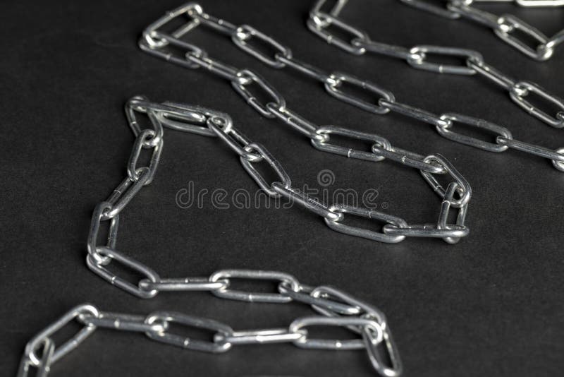 Steel Chain Links Connected Together Stock Photo - Image of symbol ...