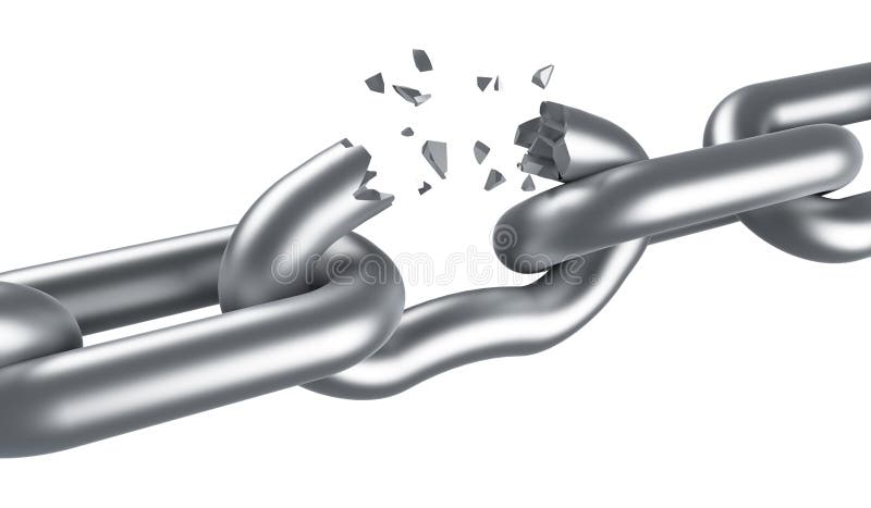 Steel chain breaking stock illustration. Illustration of metal - 94420232