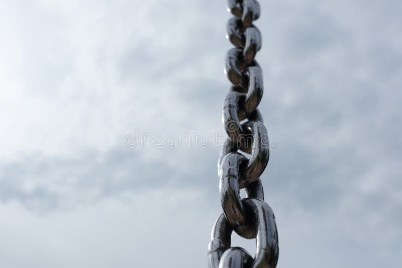Steel Chain with Clouds on Sky Stock Photo - Image of background, tool ...