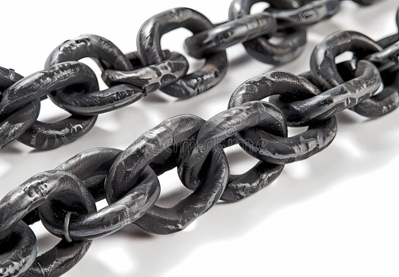 Steel Chain with Gray Metal Stock Illustration - Illustration of ...