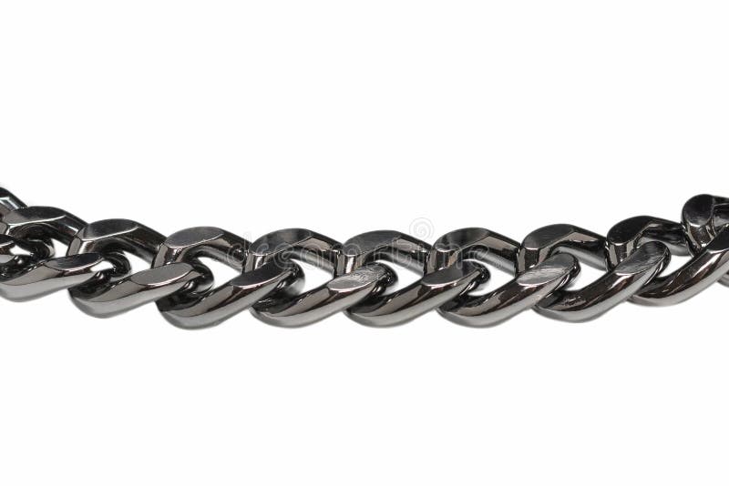 Steel Chain Isolated on White Backgroound Stock Image - Image of strong ...