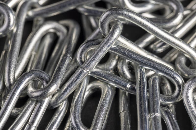 Steel Chain Links Connected Together Stock Image - Image of together ...