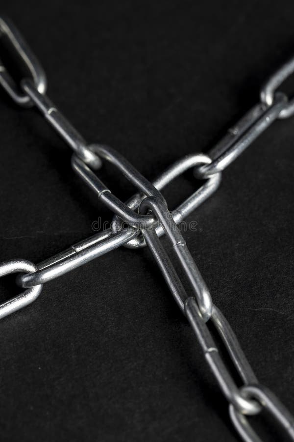 Steel Chain Links Connected Together Stock Photo - Image of concept ...