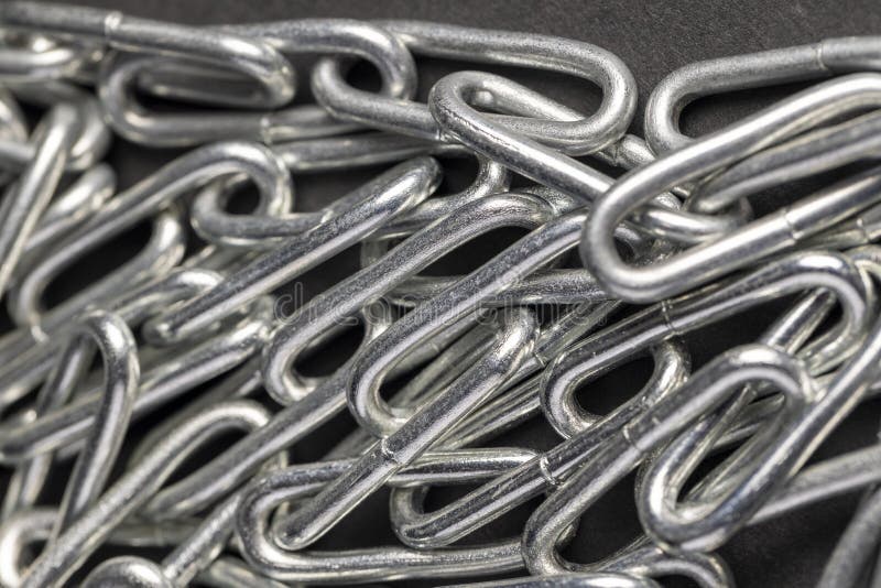 Steel Chain Links Connected Together Stock Photo - Image of shape ...