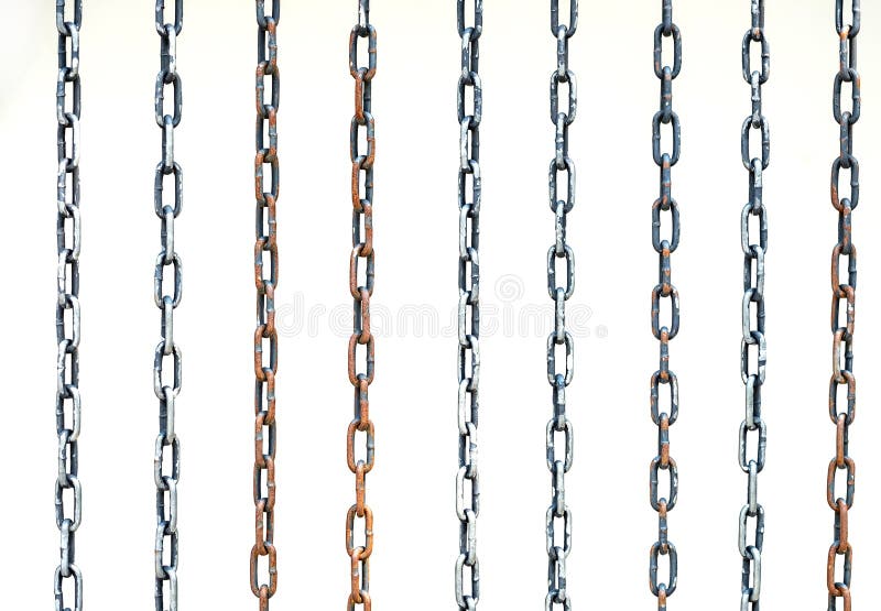 Steel Chain, on White Background; Isolated Stock Image - Image of link ...