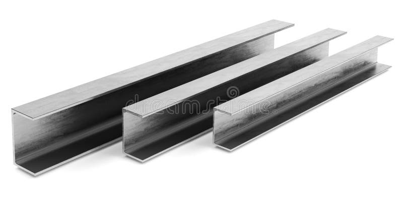 Steel Channel Beam on White Background Stock Photo - Image of material ...