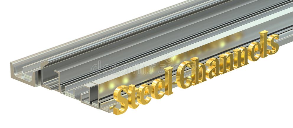 Steel Channels, 3D Rendering Stock Illustration - Illustration of stack ...