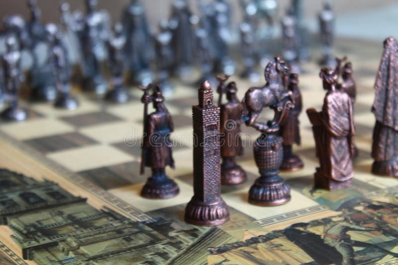 Steel Chess Pieces on Board Stock Image - Image of person, sisteel ...