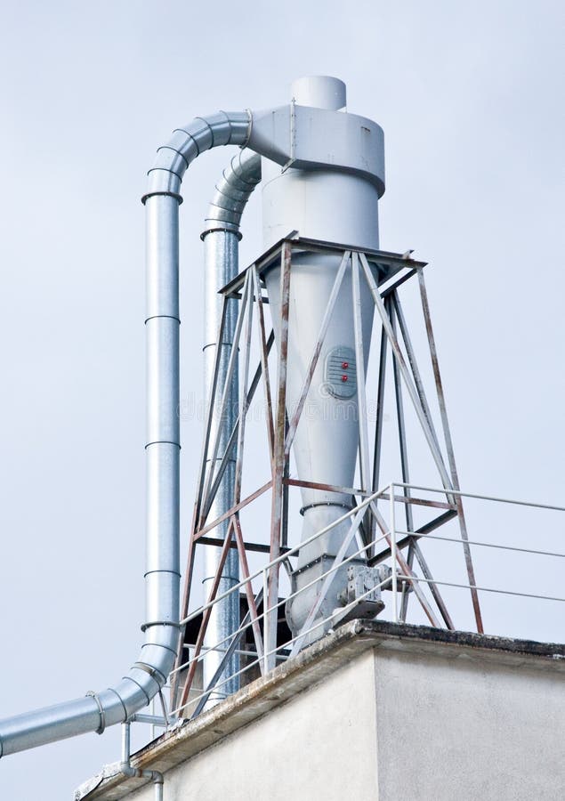 Steel chimneys industry stock photo. Image of boilerroom - 13650682