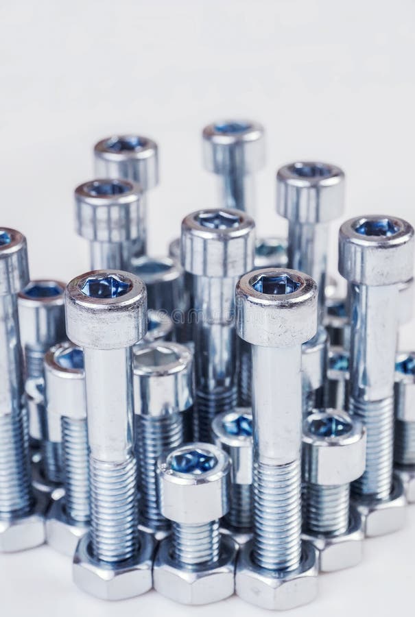 Steel chromeplated bolts stock image. Image of concepts - 48529793