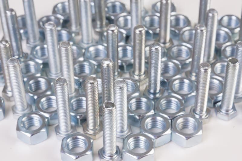 Steel chromeplated bolts stock photo. Image of iron, reflection - 52698782