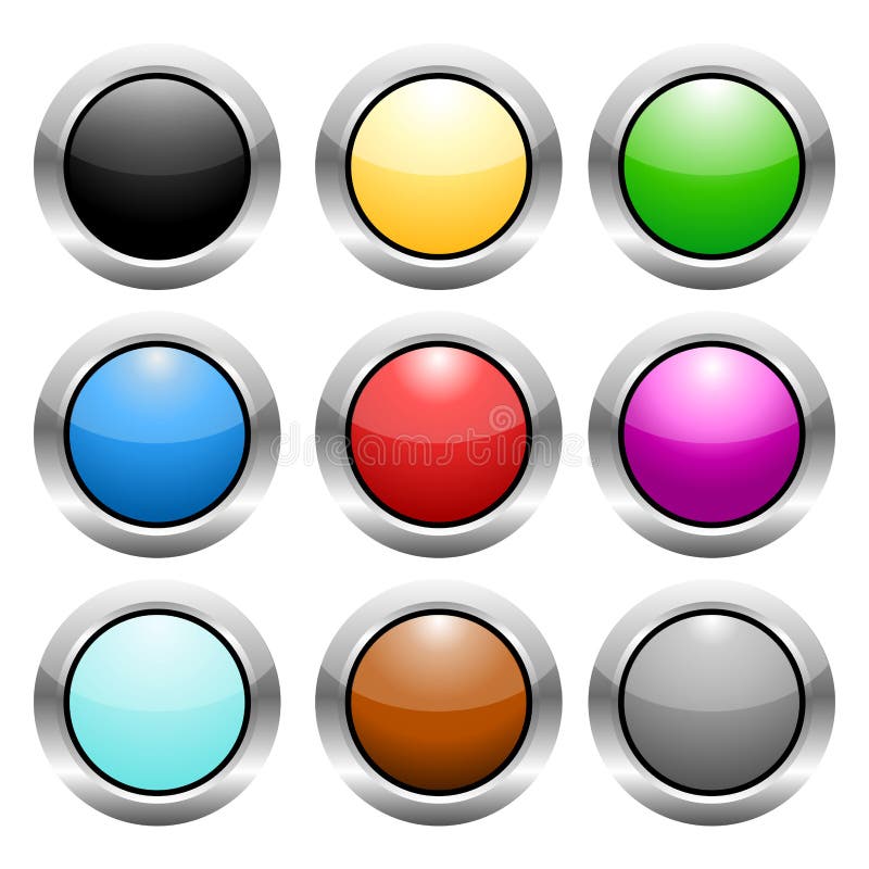 Steel Circle Colour Buttons Stock Illustration - Illustration of ...