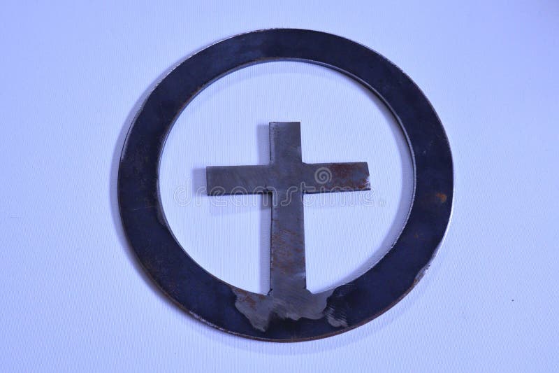 A Steel Circle with a Cross in the Center. Stock Photo - Image of logo ...