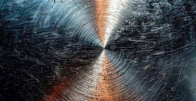 Steel Circular Shine on Metal Sheet, Panoramic Industrial Iron Texture ...