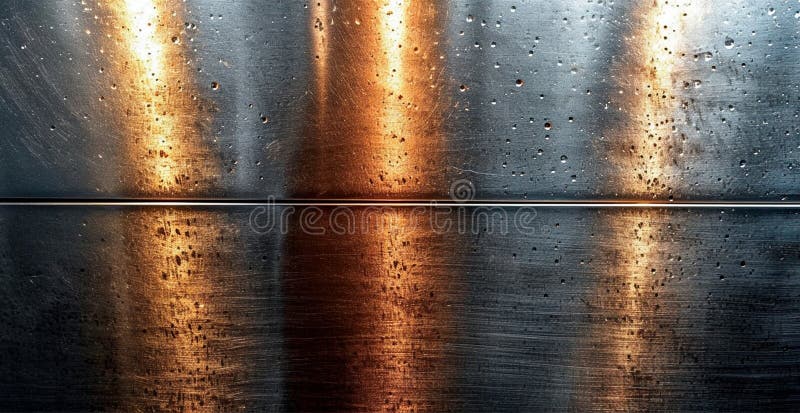 Steel Circular Shine on Metal Sheet, Panoramic Industrial Iron Texture ...