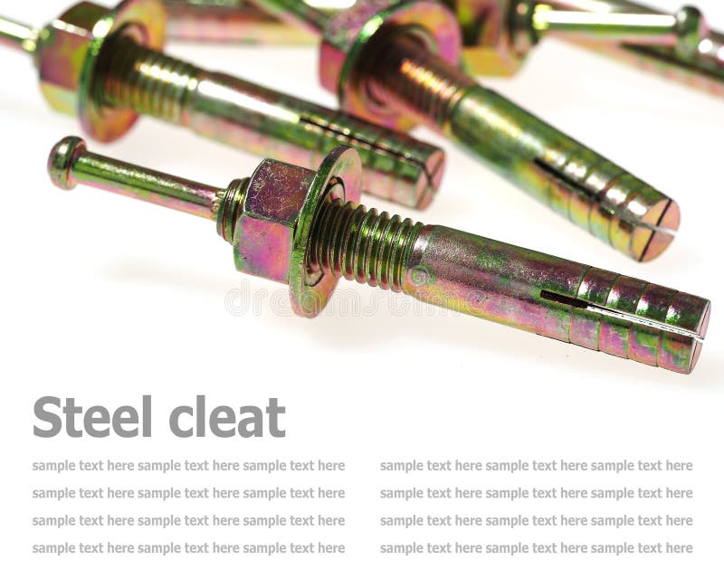 Steel Cleat Isolated on White Background Stock Image - Image of iron ...