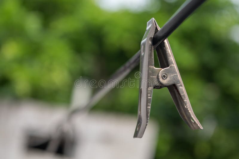 Steel clip with cable wire stock image. Image of message - 160892555