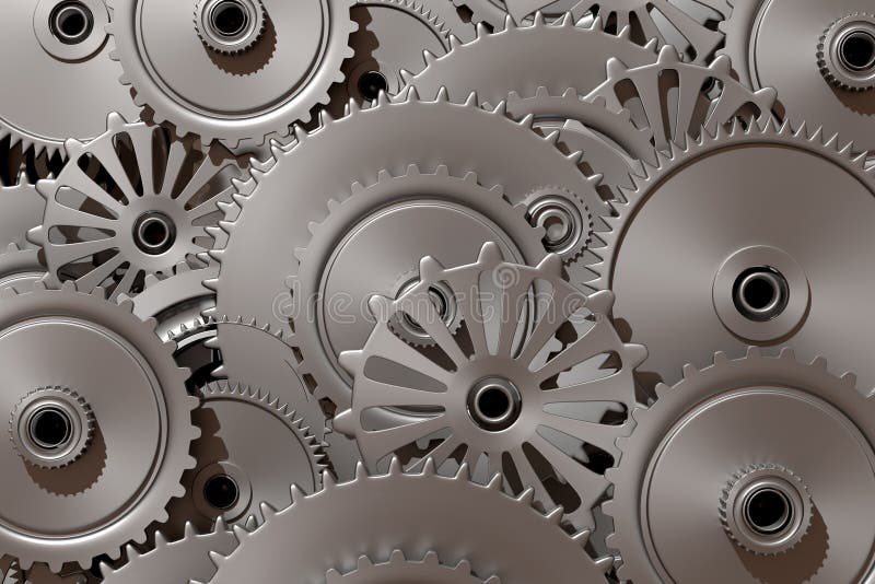 Steel Cog Wheels of Different Size Stock Illustration - Illustration of ...