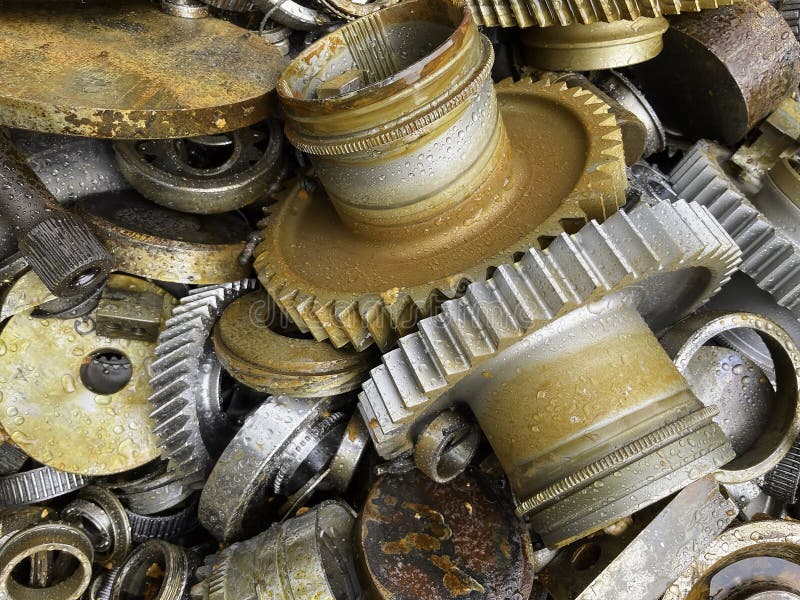 Steel Cogs and Scrap Rusting in a Junk Yard Stock Image - Image of ...