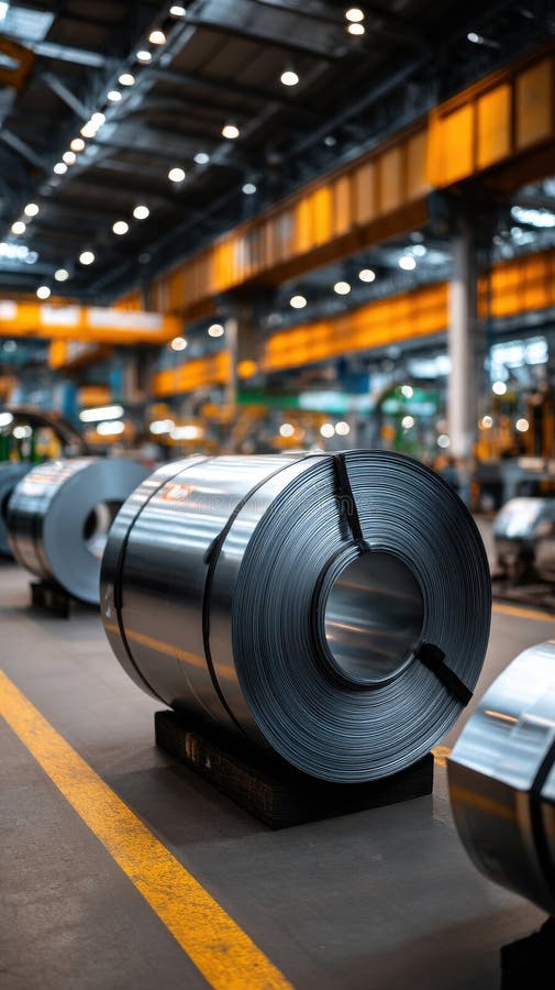 Steel Coils in a Metal Processing Factory Awaiting Fabrication or Distribution Stock Image ...