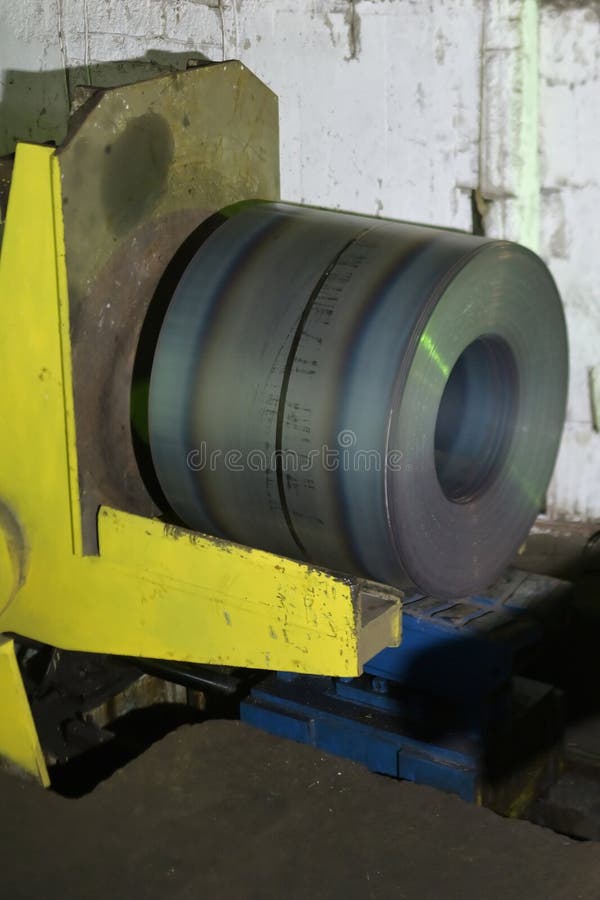 Steel Coils Rolled in the Steel Plant Stock Photo - Image of surface ...