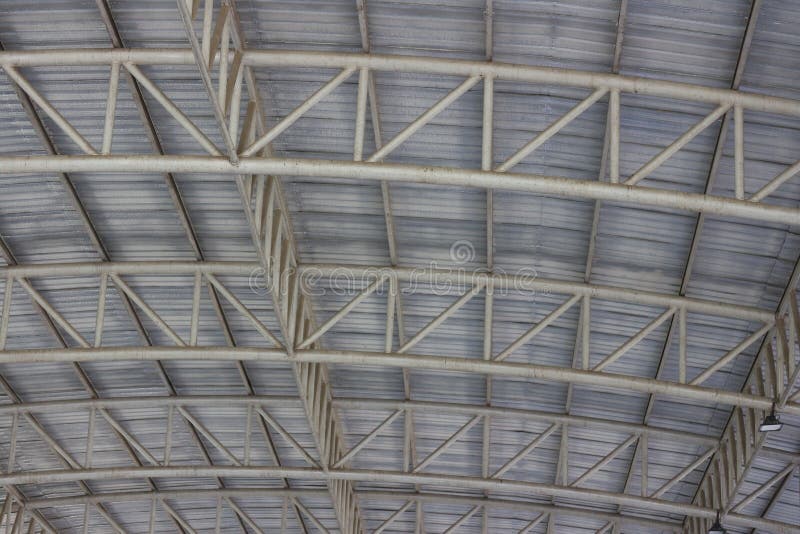 Steel Column Structure Roof Building Strong Industrial Background Image ...