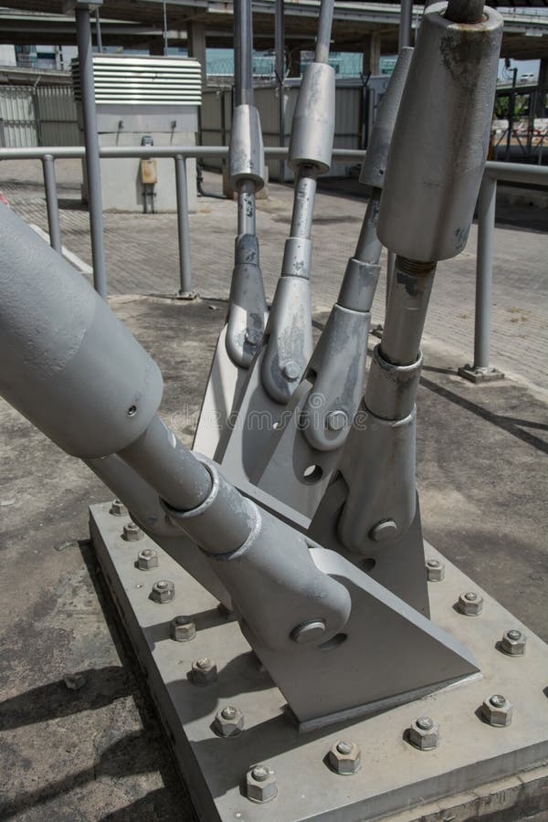 Steel Column Support with Bolts and Nuts Stock Image - Image of angles ...