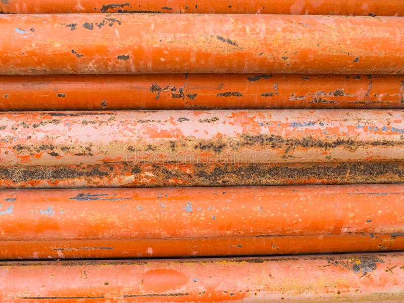 Steel Columns Orange Pile Together Stock Photo - Image of together ...