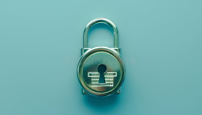 Steel Combination Padlock on Light Blue Background, Top View Stock ...