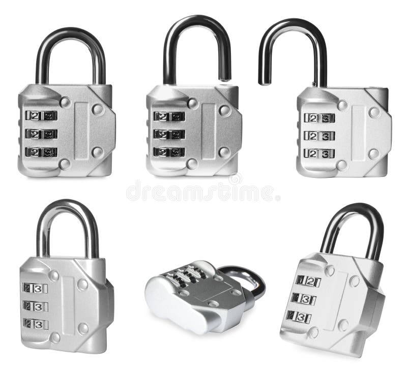 Steel combination padlock stock image. Image of background - 255376033