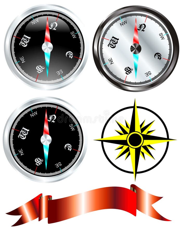 Steel compass set stock vector. Illustration of pole - 10534996