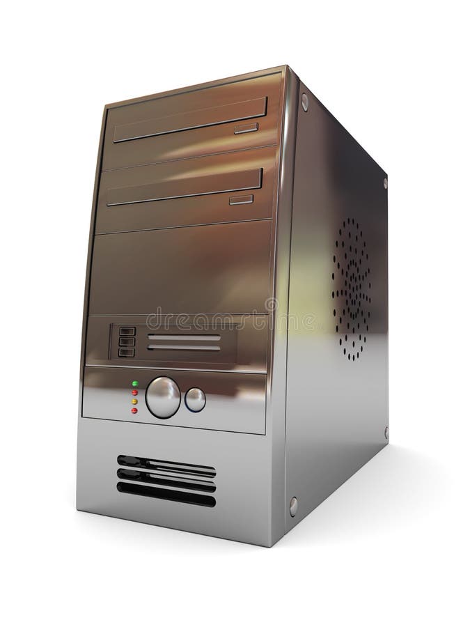 Steel computer case stock illustration. Illustration of graphic - 14636652