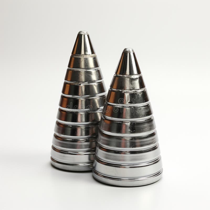 Steel Cones on White Background Stock Illustration - Illustration of ...