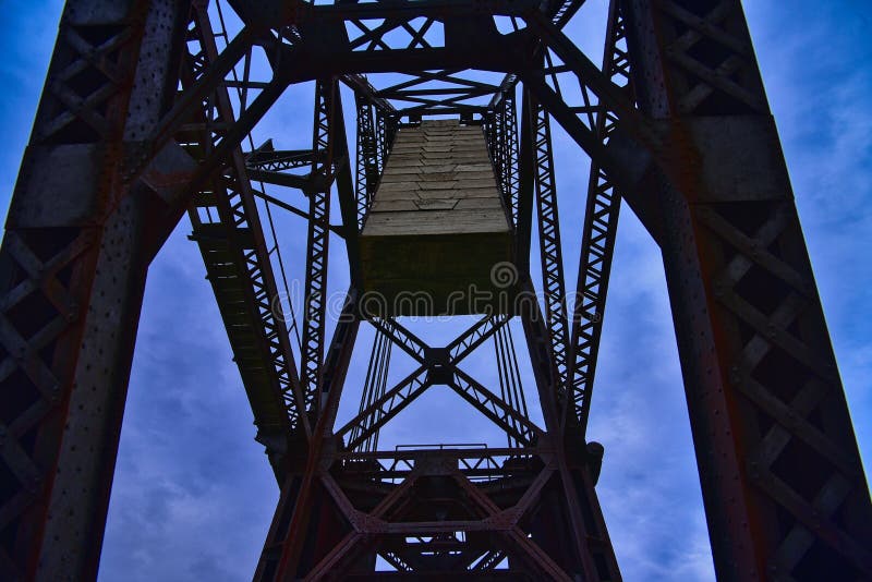 Fairfield Lift Bridge Over the Yellowstone River in Montana Stock Photo ... Fairfield Lift Bridge Over the Yellowstone River in Montana Stock Photo ...