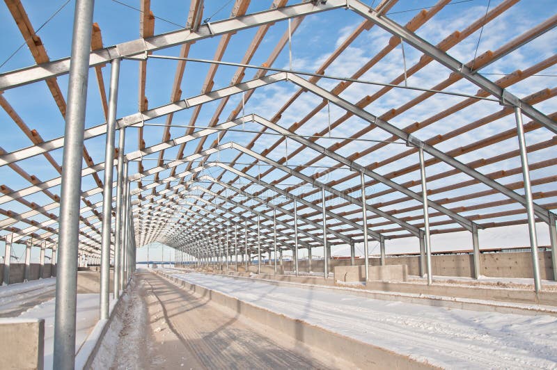Steel Construction on the Background of the Winter Landscape. Stock ...