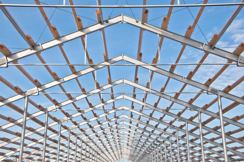 Steel Construction on the Background of the Winter Landscape. Stock ...