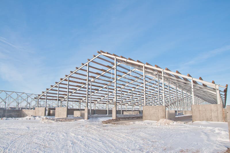 Steel Construction on the Background of the Winter Landscape. Stock ...