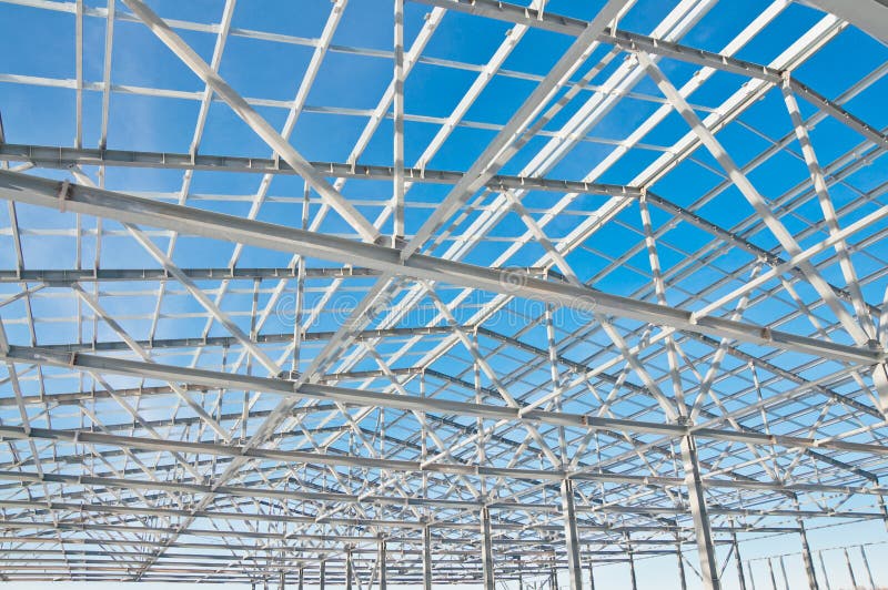 Steel Construction on the Background of the Winter Landscape. Stock ...