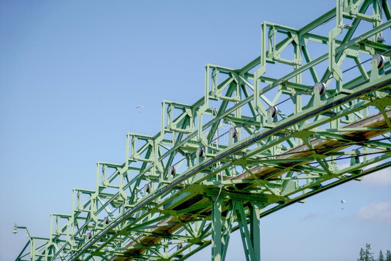 Steel Construction of a Cable Car with Riveted Steel Girders, Steel ...