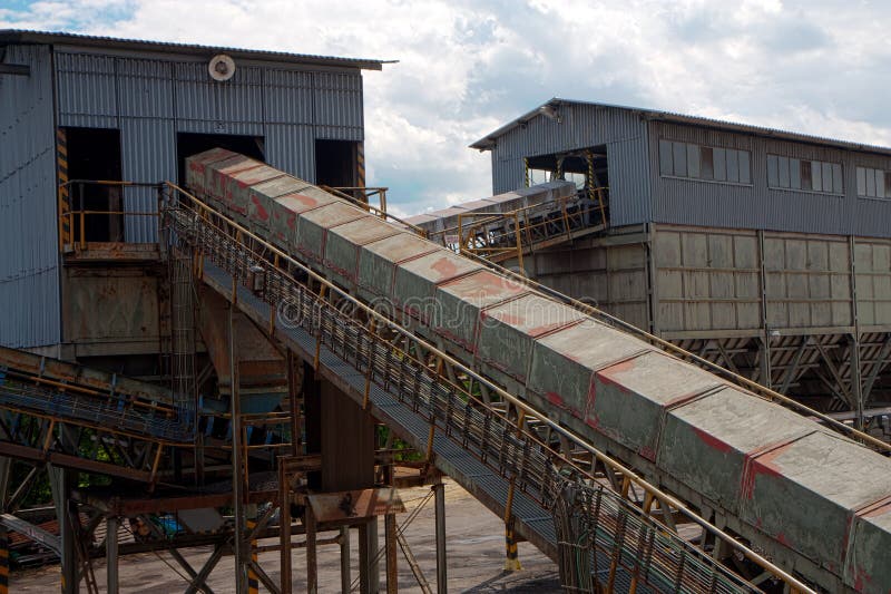 Steel Construction with Conveyors Stock Image - Image of construction ...