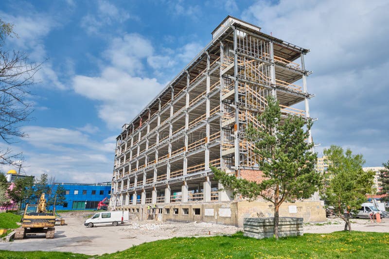 Steel Construction of Future Office Building and Construction Equipment ...