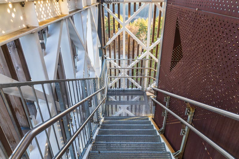 Steel Construction with Steel Handrails and Fall Protection Stock Image ...